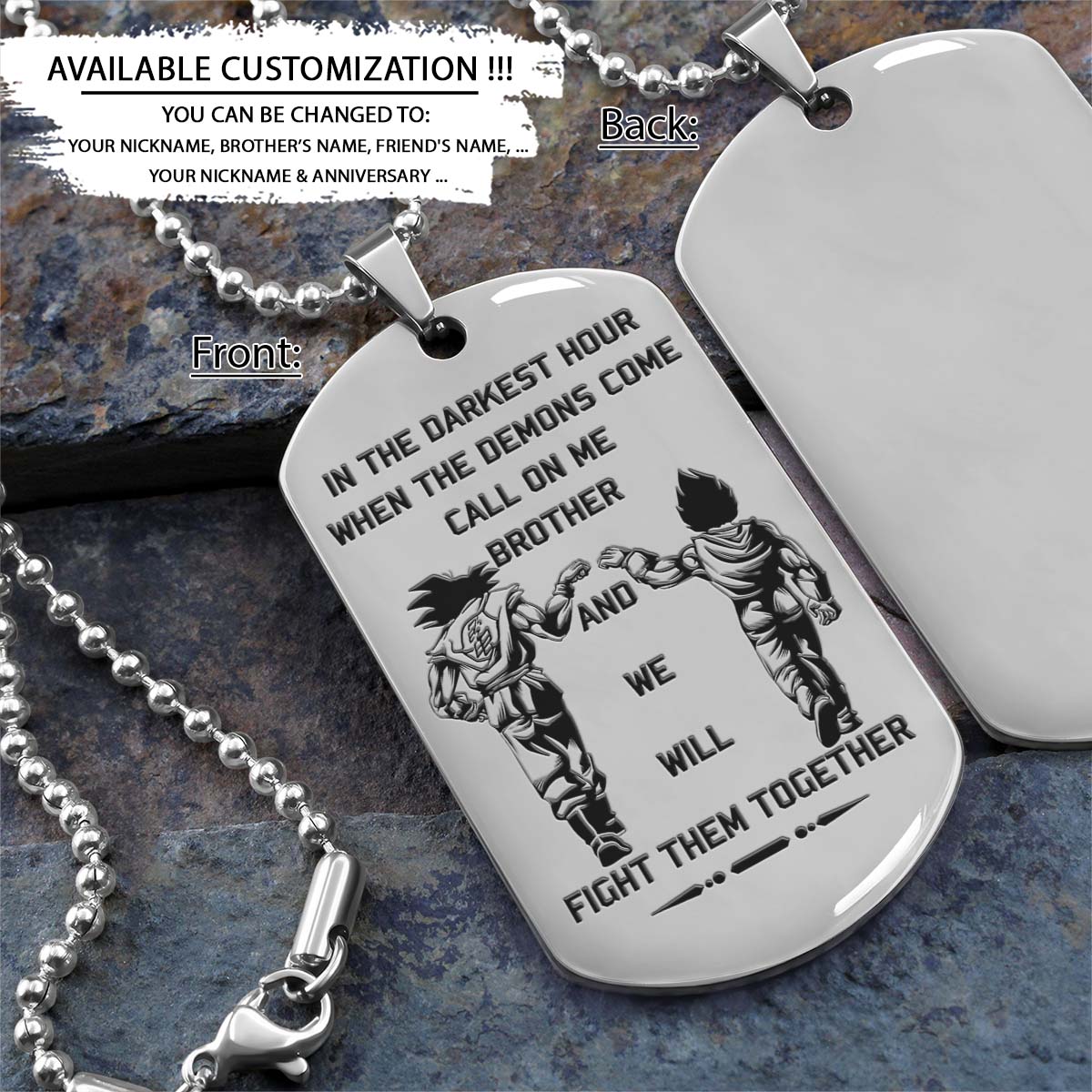 DRAGON BALL ENGRAVE DOG TAG – TheArtHeaven